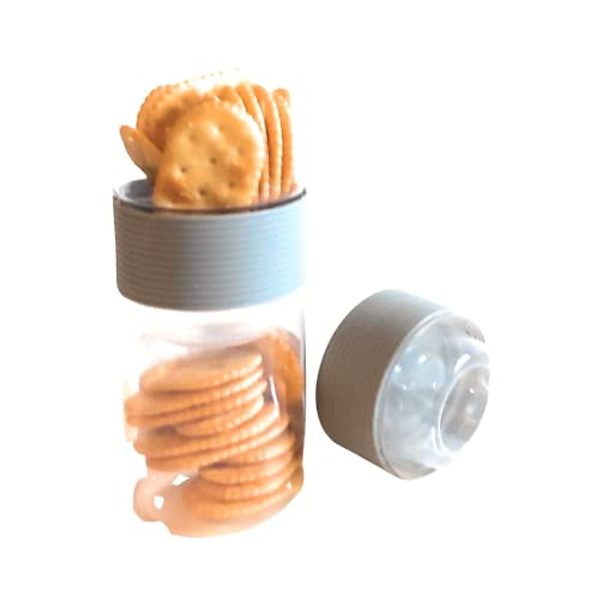 SHILO Lunch Storage Tower Gray, Travel Food Container for Candies Chips Snacks – Set of 2 with Bonus Shilo GDH