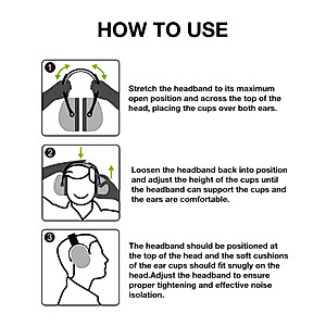 LYSIAN Foldable Noise Reduction Earmuffs, Hearing Protection Safety Ear Muffs for Shooting, Workshop, Indurstrial and Loud Security Events, for Adult Men and Women