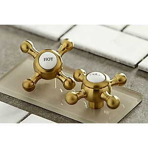 Kingston Brass KS4467BX Metropolitan Widespread Bathroom Faucet Pop-Up, Brushed Brass