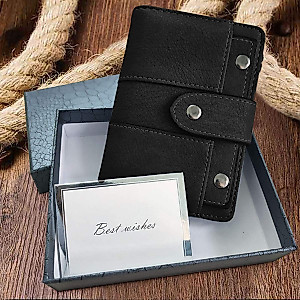 Reocahoo Small Wallets for Women Small Bifold Wallet with Coin Pocket Card Holder Wallet with ID Window Black