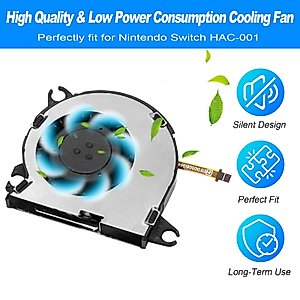 Replacement Internal Cooling Fan for Nintendo Switch, EEEKit Fan Replacement Part CPU Heatsink Cooler for HAC-001 NS 2017 Console with Y Cross Screwdriver Repair Tool Kit