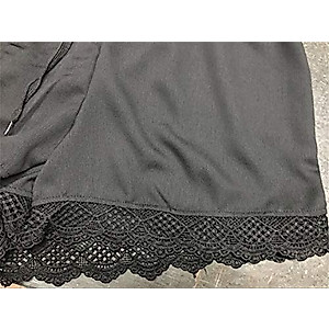 Andongnywell Women's Elasticated Waist Lacing Sport Shorts Solid Color Casual Lace Lounge Short Pants (Red Wine,Large)