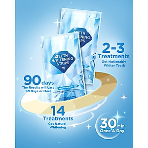 Teeth Whitening Strips for Sensitive Teeth, Reduced White Whitening, Enamel Safe Strips, 28 Pcs Natural Whitener 14 Treatments by Imosty