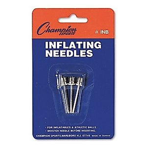 Champion Sports Nickel-Plated Inflating Needles for Electric Inflating Pump, 3/Pack CSIINB