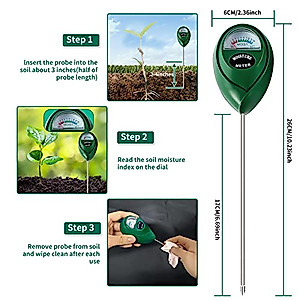 SZHLUX Moisture Meter Water Monitor Soil Hygrometer Sensor Care, Lawn, Farm, Indoor & Outdoor. (Plant Gifts for Gardeners), 10.23inch, Green