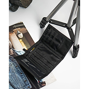 Chameleon Trifold Mens Wallet-Military Tactical Men Wallets- ID Card Holder - Canvas Thin Front Pocket Travel Wallet-Coin Zipper Pocket