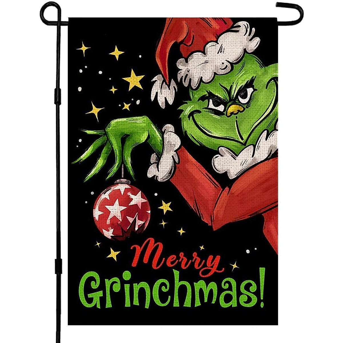 Christmas Garden Flag Linen Double-Sided, Interesting Christmas Linen Yard Flag In Winter, Used For Outdoor Christmas Decoration Of Farmhouses (12 × 18 Inches)