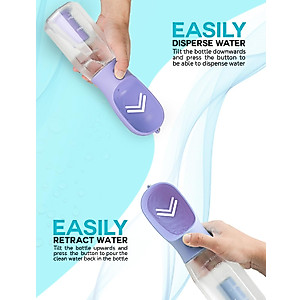 CO'ESSTRA Pet Water Bottle - Portable Dog Water Bottle Dispenser with Poop Bag - 20oz Leak Proof Dog Travel Water Bottle with Feeder - Puppy Water Bottles for Walking, Hiking, Camping