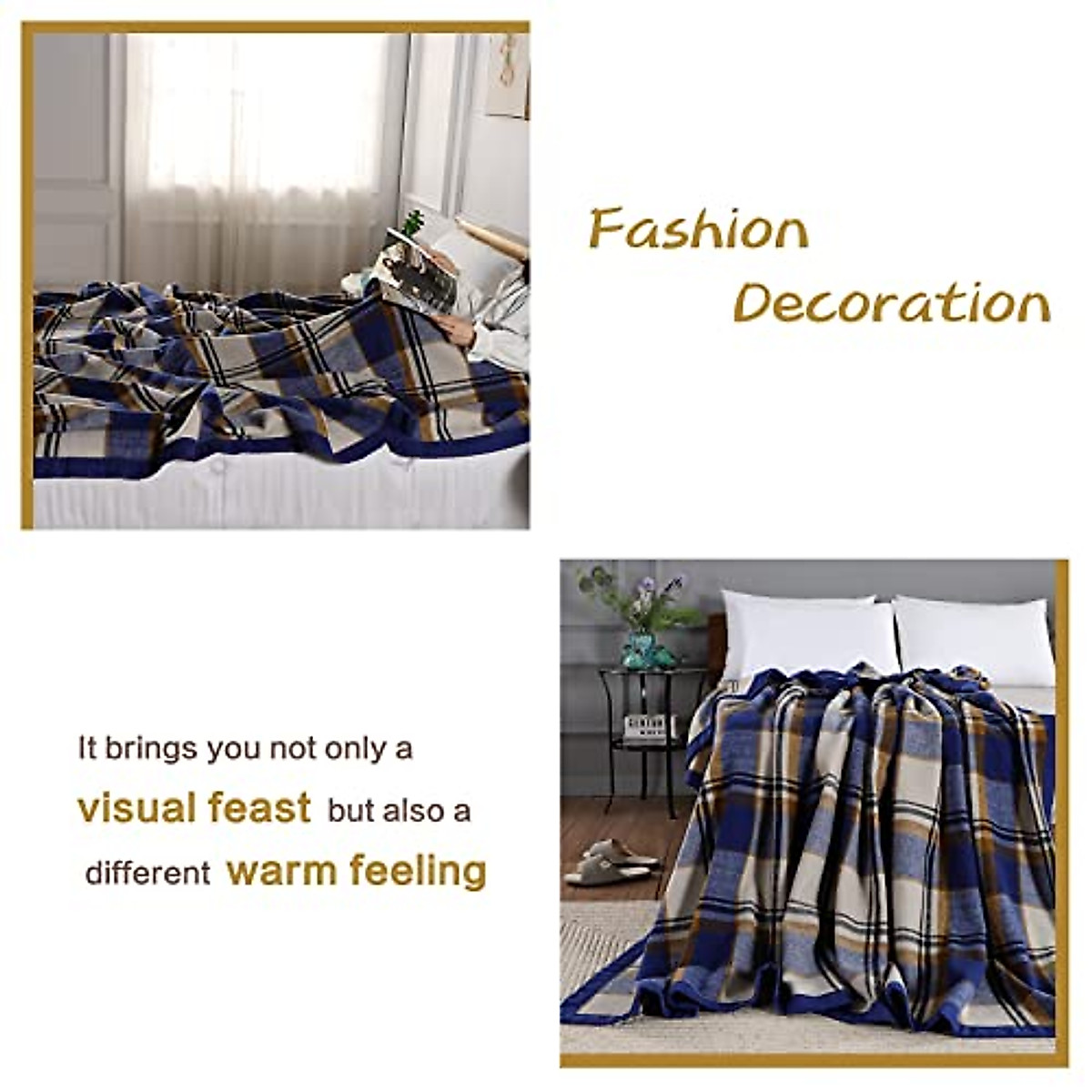 YOUR MOON Pure Wool Blanket Throw Queen Size 100% Australian Natural Wool Bed Blanket, Washable Wool Blanket Throw, Hypoallergenic- Non-Itchy Or Scratchy Fabric (Blue, 90 * 90)