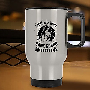 Cane Corso Dad Travel Cup, Coffee Travel Mug (Silver Mug)