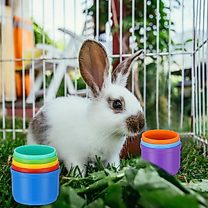 Charniol 8 Pcs Stack up Bunny Cups Bunny Toys Rabbit Stacking Cups Toys Rabbit Toys Snack Cups Rainbow Colors Plastic Nesting Toys for Small Animals Rabbits Bunny