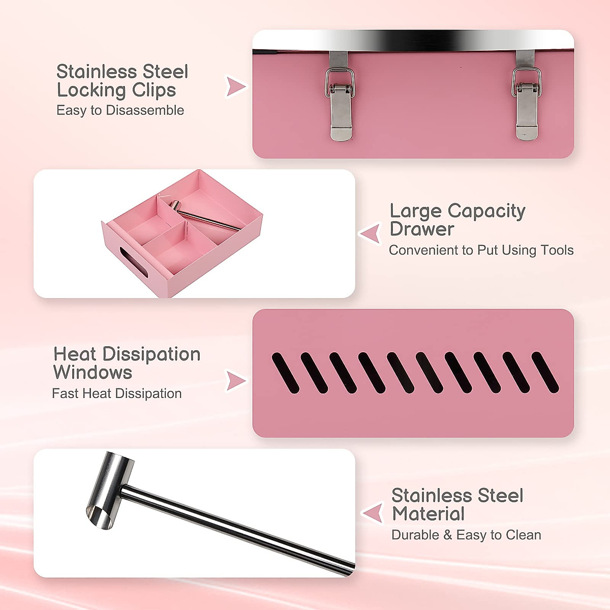 ROVSUN 21 Inch Cotton Candy Machine Cart, Electric Cotton Candy Maker Candy Floss Machine w/Cover, Stainless Steel Bowl, Sugar Scoop and Large Storage Drawer for Commercial Home Party Carnival, Pink