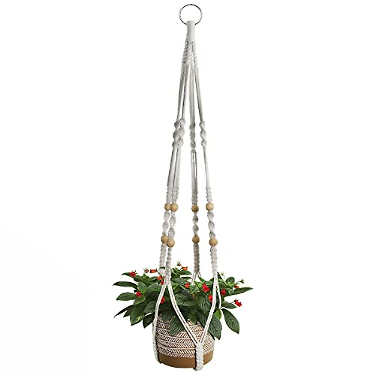 HOBBYMATE Macrame Hanging Plant Holder Without Plant Pot, Indoor & Outdoor Plant Hangers with Ceiling Hooks