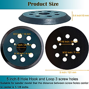 2 Pack 5 Inch 8 Hole Replacement Sander Pad For Makita Sander - 5" Hook and Loop Sanding Pad For Makita BO5010, BO5030/K, BO5031K, BO5041K, XOB01Z Random Orbit Sander