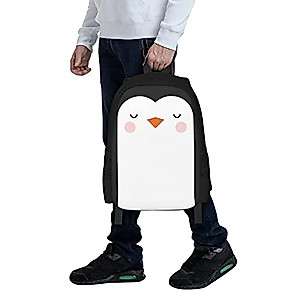 UIACOM Penguin School Backpack Cute Penguin Black White Pink Bookbag for Teens Kids Boys Girls, Large 17 inch Elementary Junior High University School Bag, Water Resistant Casual Travel Daypack