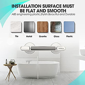 Kasrech Shower Handle (1 Pack),12 Inch Grab Bars with Strong Suction Cup for Bathtubs and Showers,Shower Safety Hand Rail,No Drill Balance Bar for Bathroom,Suitable for Seniors,Elderly,Handicap