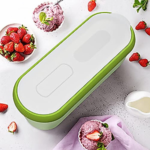 2 Pieces Ice Cream Storage Containers with Lids Set 2.5 Quarts Homemade Ice Cream Tubs, Reusable Cream Container with Non Slip Base Freezer Containers (Green and Purple)