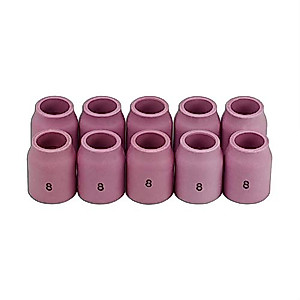 RIVERWELD TIG Gas Lens Alumina Nozzle Ceramic Cup 53N61S (#8 1/2") Fit PTA DB SR WP 9 17 18 20 25 26 TIG Welding Torch 10pk