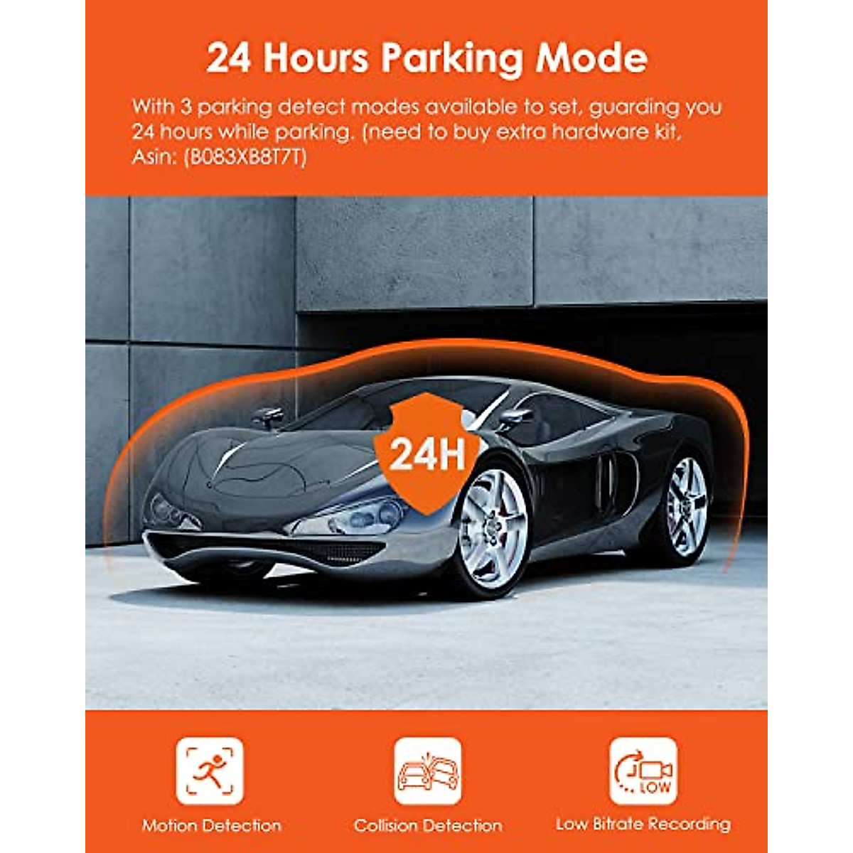 Vantrue X4S Duo Dash Cam+Harewire Kit+GPS Mount