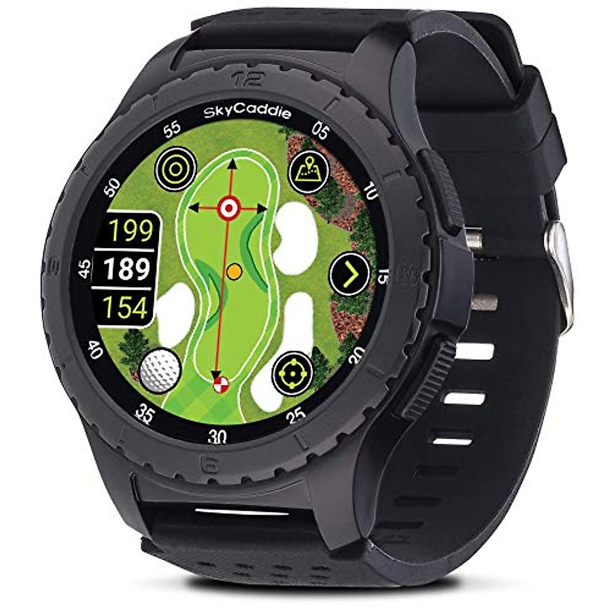 SkyCaddie LX5, GPS Golf Watch with Touchscreen Display and HD Color CourseView Maps, Black, Small