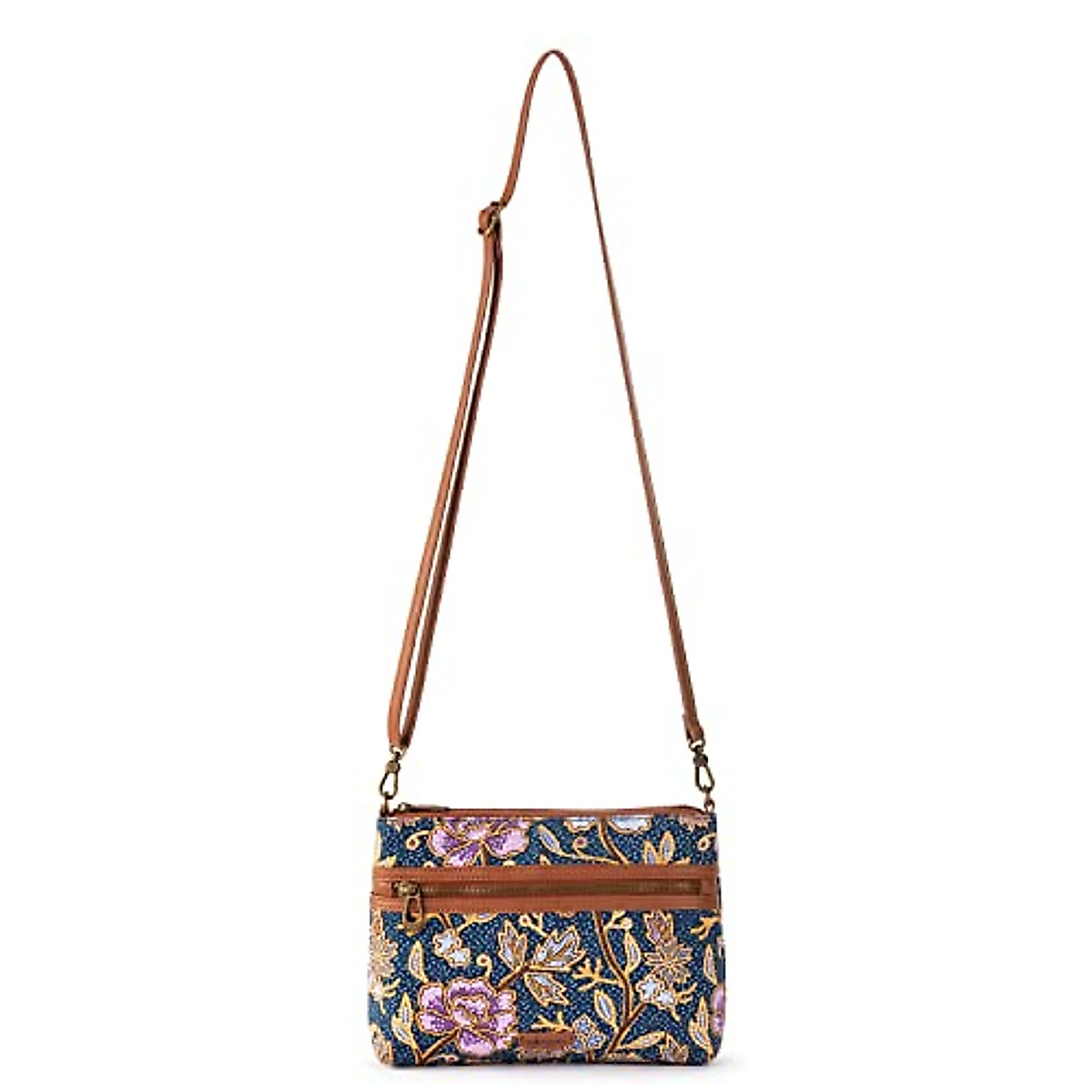 Sakroots Womens Sakroots Campus Mini Crossbody in Canvas, Sapphire Bali Blossom, One Size US