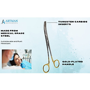 Wynman Dental Crown Gripper Forceps with Tungsten Carbide Inserts Temporary Crown Remover Large Curved Forceps