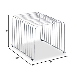 Fellowes 72012 Desktop Organizer, 11 Sections, 9" x 11.375" x 8", Wire, Silver