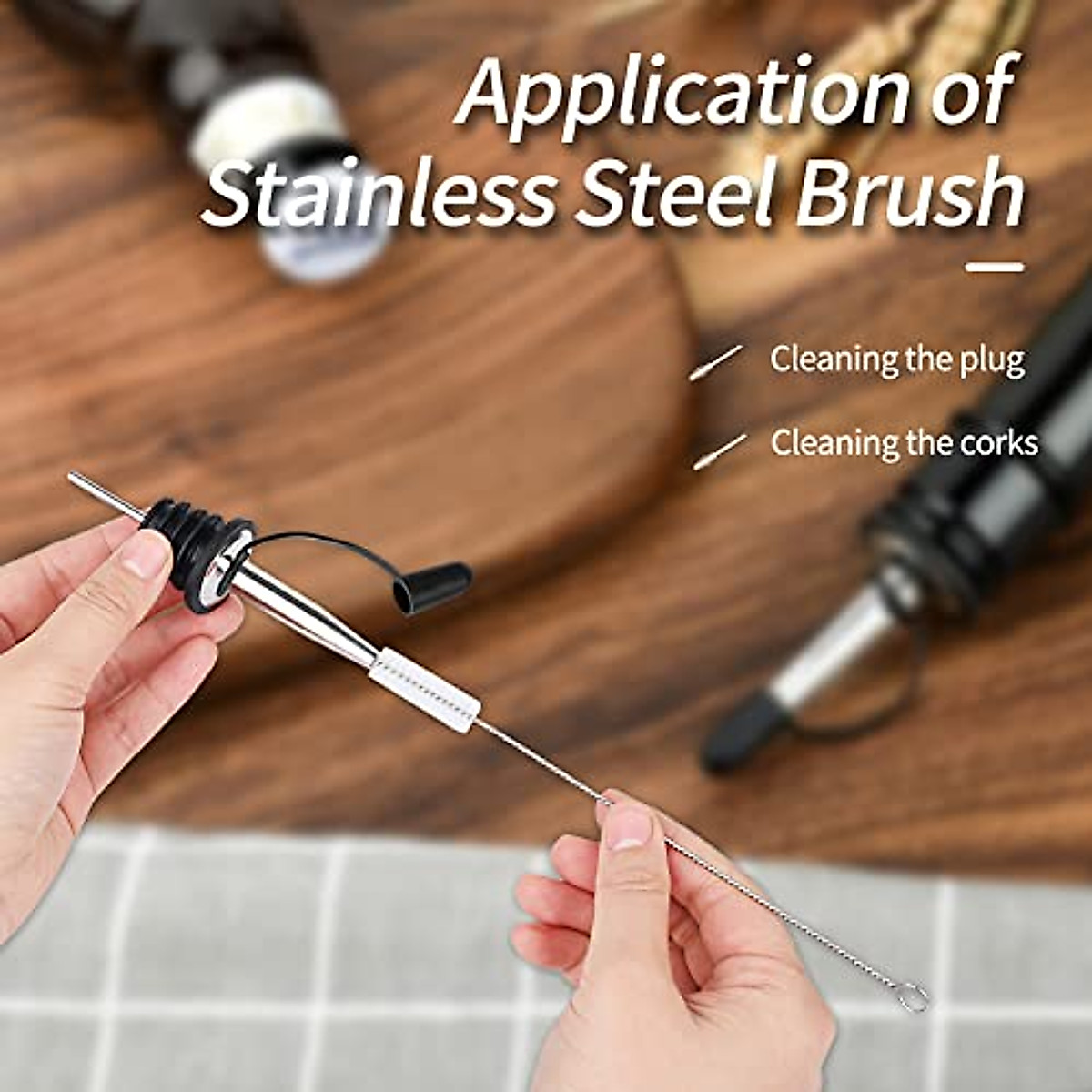 V Rod Bottle Openers Set, Pour Spout Remover Flat Metal Bar Speed Key Opener, Liquor Bottle Pourers, Long Straw Brush for Bartenders Home Kitchen APAPKPAR