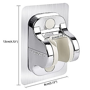 WXJ13 2 Pieces Strong Adhesive Shower Head Holder,No Drilling Wall Mounted Shower Bracket