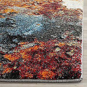 SAFAVIEH Glacier Collection Area Rug - 9' x 12', Blue & Multi, Modern Abstract Design, Non-Shedding & Easy Care, Ideal for High Traffic Areas in Living Room, Bedroom (GLA125B)