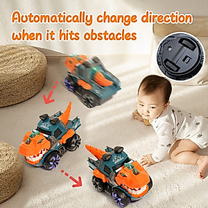 KidsMind Dinosaur Monster Truck for Baby Boy Music and Light Up Toy for Toddlers 1-3,Battery Powered Dino Trucks Toy Ideas for 2 3 4 Year Old Boys Birthday Party