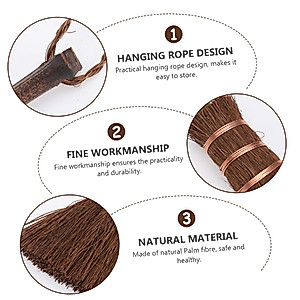 ORFOFE 1pc Brown Silk Broom Mini Brush Fireplace Brush Grubber Desktop Cleaning Tool Household Cleaner Sofa Cleaner Miniture Decoration Adorable Broom Couch Cleaner Duster Palm Broom