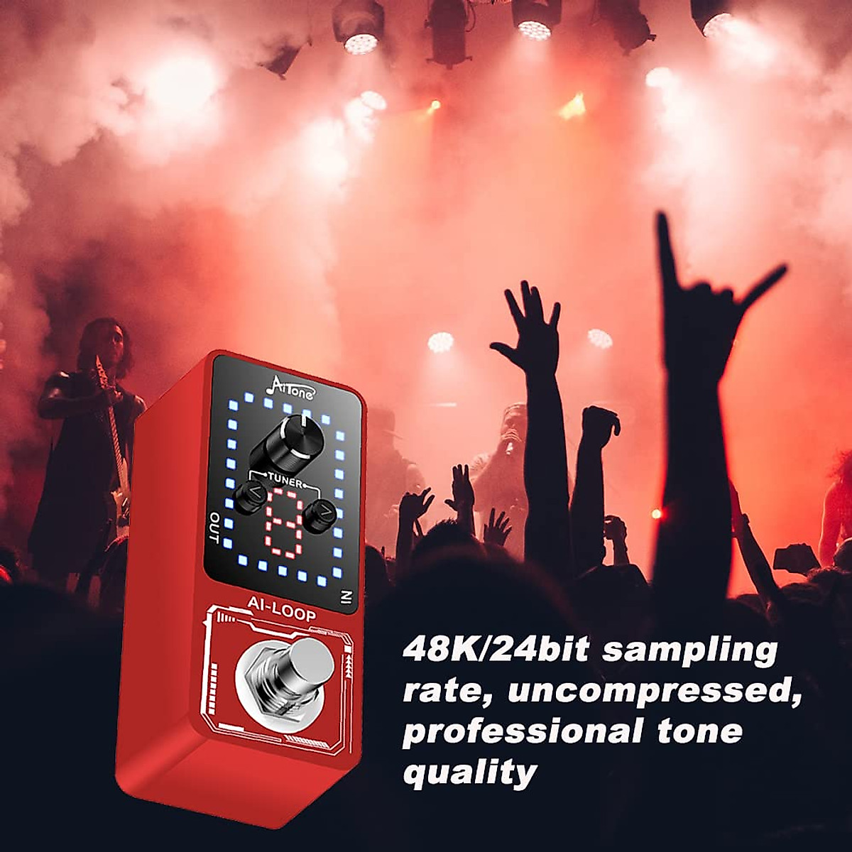 AITONE Looper Pedal Guitar Tuner 9 Loops 40 Minutes Recording Time for Electric Guitar Bass Effect with USB Output (AI-LOOP)