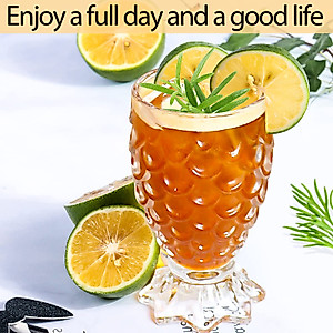 INFTYLE Set of 6 Pineapple Cocktail glasses Vintage glassware Whiskey Glasses Classic Wine Drinking Glasses Mixed Drinkware Sets Gift for Men Women(8oz)