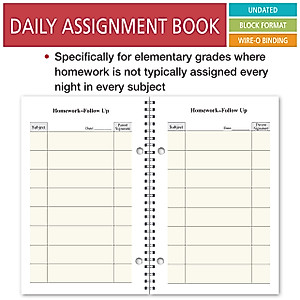 Student Planner Daily Format for Elementary School (S85-Red) 5.5 x 8.5