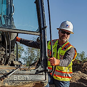 Radians SV55 Class 2 Heavy Woven Two Tone Engineer Vest with Padded Neck to Support Extra Weight in Cargo Pockets, Green, X-Large