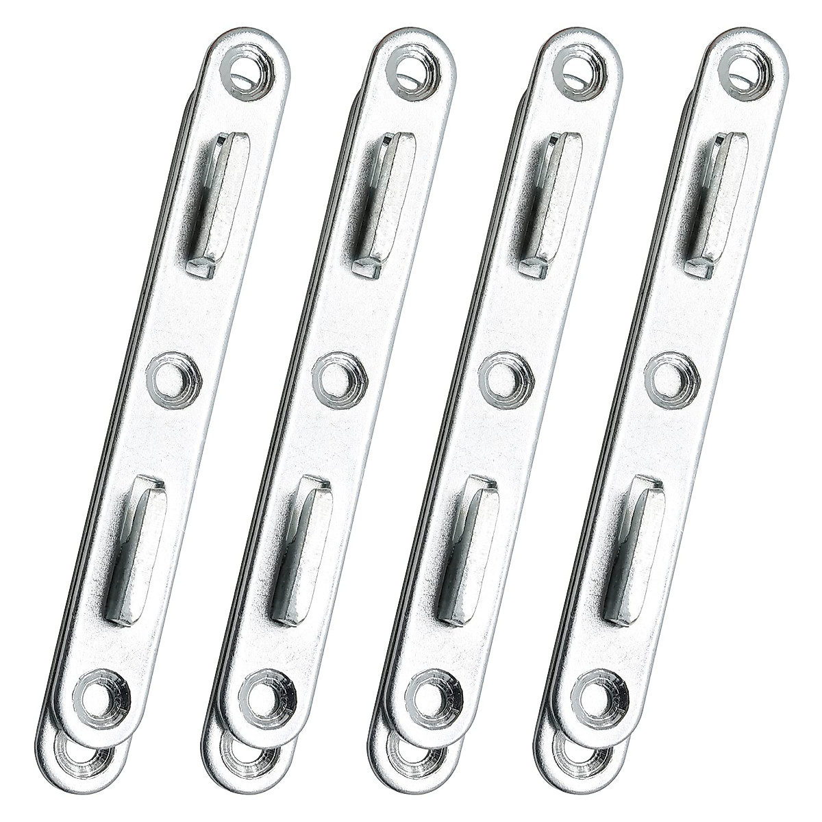 BokWin 4 PCS Wood Bed Rail Connecting Fittings，5 Inch Thicken Bed Rail Fasteners Zinc Round Bed Hook