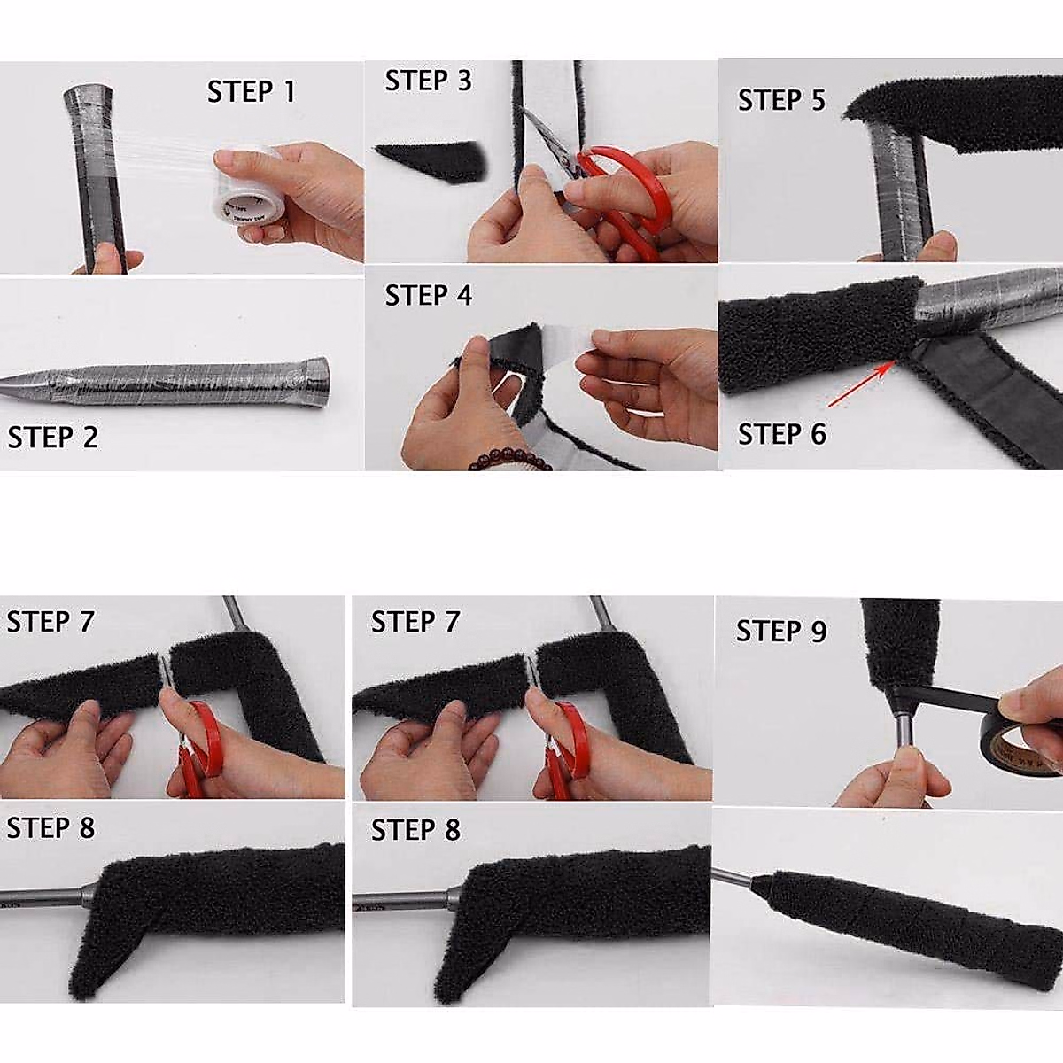 ITODA Badminton Tennis Racket Towel Hand Glue,Cotton Anti-Skid Sweat Tape Badminton Racket OverGrip Sweatband Tape Wraps (Black)