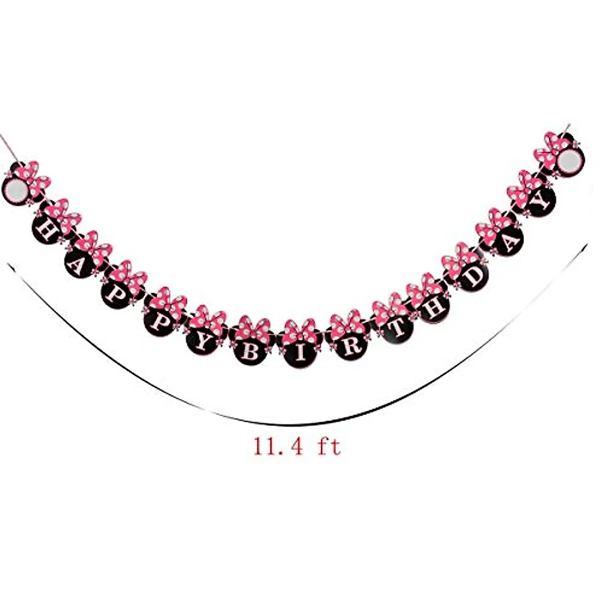 NEWTGAN Minnie Happy Birthday Banner, Mini Mouse Style Party Decorations, Party Supplies, Baby Shower Decor for Girls (style1)