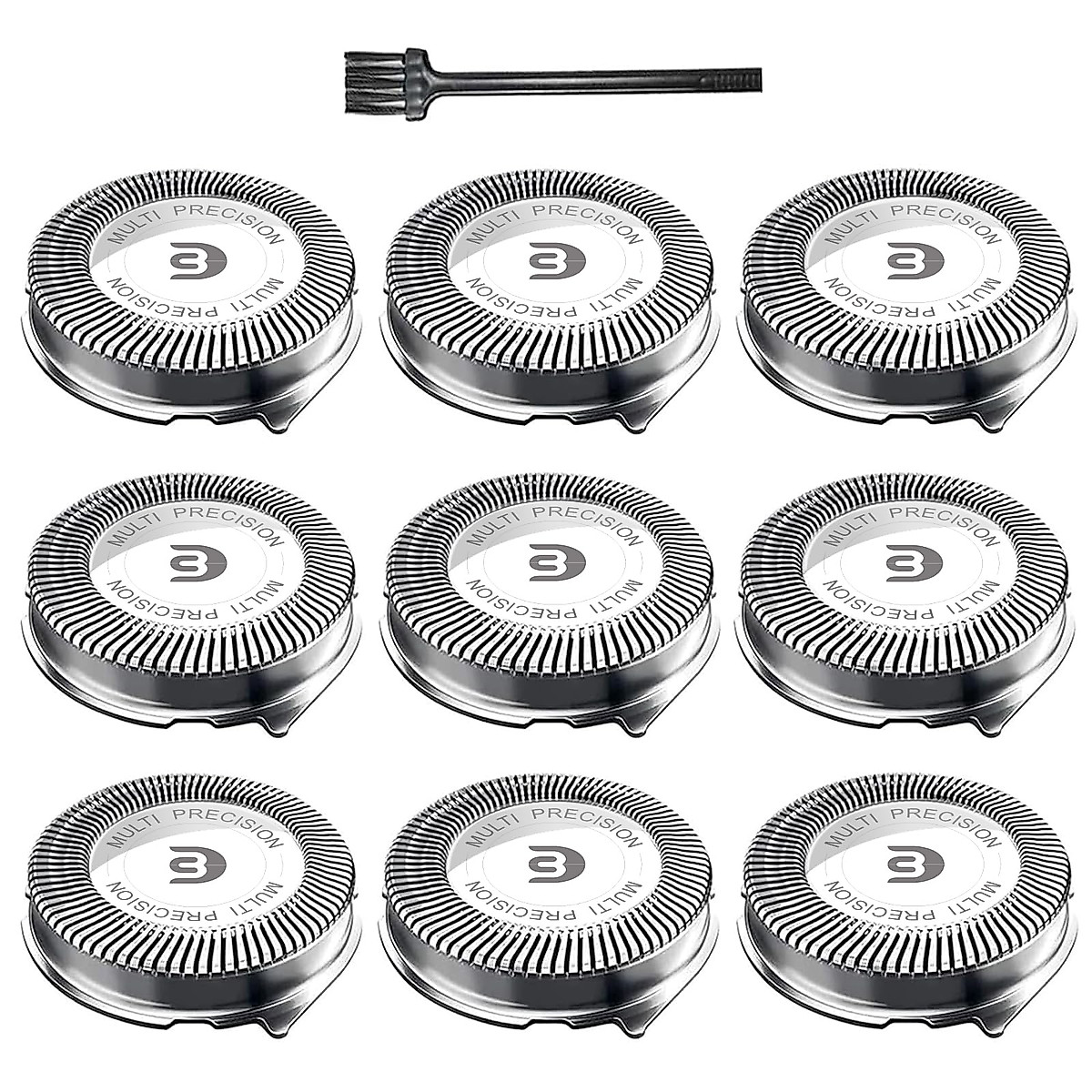 SH30 Replacement Heads Compatible with Philips Norelco Series 3000, 2000, 1000 Shavers and S738 Click and Style, 9 pack