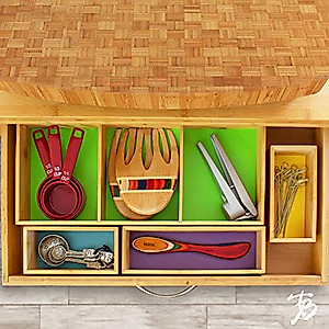 Totally Bamboo 5-Piece Organization & Storage Box Set, Great for Desk, Drawer, Bathroom, Makeup or Kitchen Storage