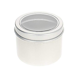 Othmro 3pcs 2oz Metal Round Tins Aluminum Tin Cans Containers with Screw Lid, 60 * 46mm(DxH) Silver tin cans for Salve, Spices, Lip Balm, Tea or Candies 60ml