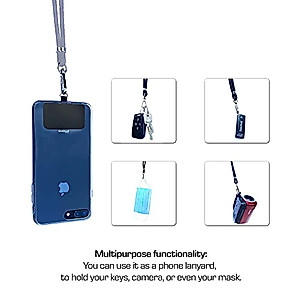 Universal Gray Phone Lanyard with Adjustable Strap - Multipurpose for Phone, Badge or Keys