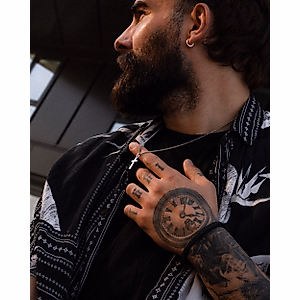 Men's Adjustable Leather Initial Bracelet | Genuine Woven Leather | A-Z Alphabet Letters Engraved on Stainless Steel Clasp - C