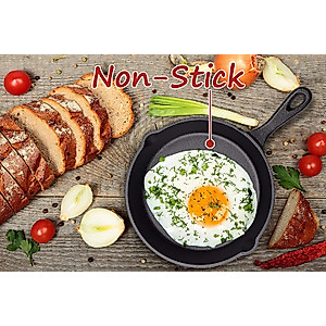 MEKBOK Pre-Seasoned Cast Iron 3 Piece Skillet Set