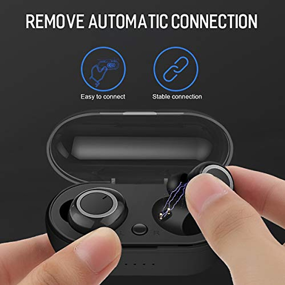AICase Bluetooth Wireless Earphones, i30 Stereo Headphone with Charging Case, Bluetooth 5.0 Dual in-Ear Mini Earbuds, Earphones for Sports and Running