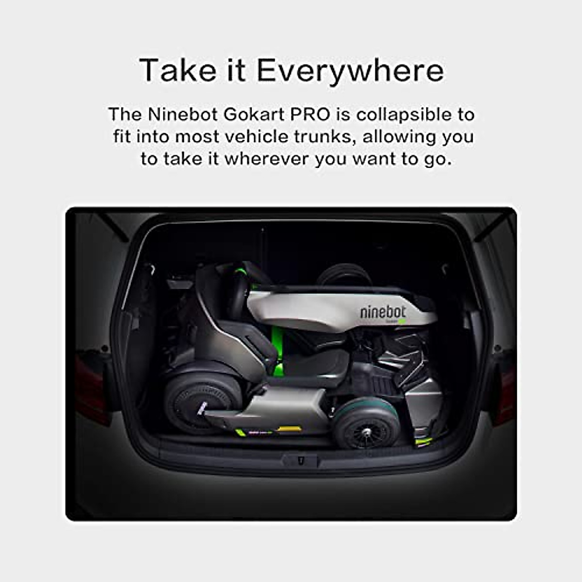 Segway Ninebot Electric GoKart Pro, Outdoor Race Pedal Go Karting Car for Kids and Adults, Adjustable Length and Height, Ride On Toys (Ninebot S MAX Included), Black