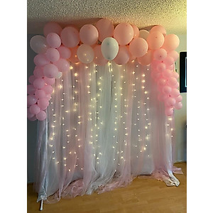 LED Curtain Lights, 8 Modes Warm White Window String Lights Wall Decorations for Bedroom Christmas Decor, Room, Party, Garden