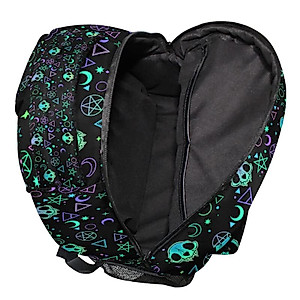 MNSRUU School Backpack Magic Skulls College Knapsack Laptop Rucksack Business Travel Computer Bookbags for Adult Teen One Size