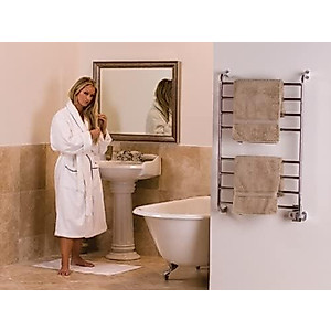 Warmrails Kensington Towel Warmer - Wall Mounted Towel Warmer Rack for Drying Towels and Garments - 39.5-Inch Chrome Finish Frame - Model HSKC